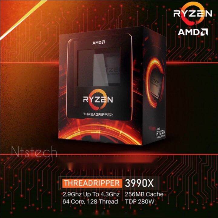 🛒 AMD sTRX4 RYZEN THREADRIPPER 3990X 2.9GHz (WITHOUT CPU COOLER) แท้ ...