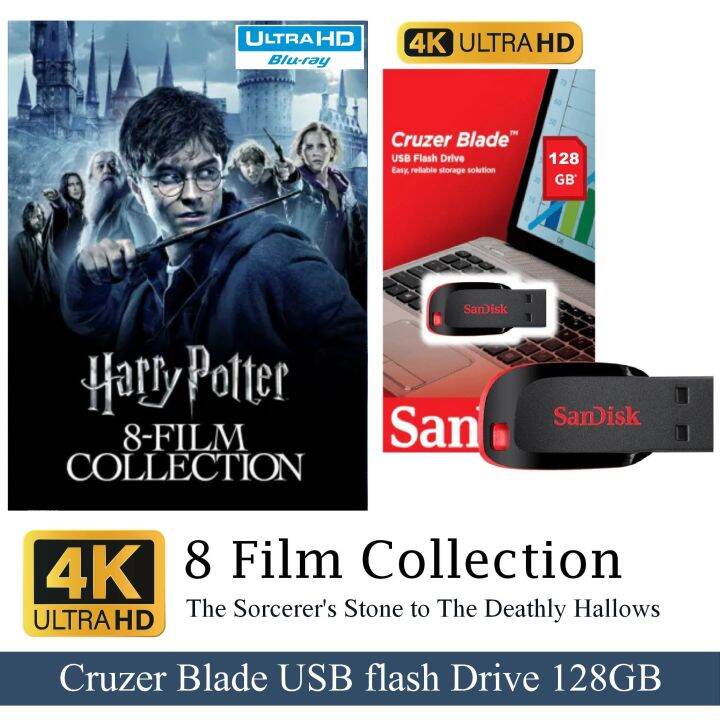 San Disk Cruzer USB Flash 128GB Harry Potter 8 Film Movie Collection ...
