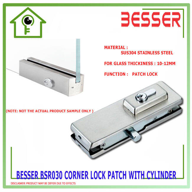 BESSER BSR030 CORNER LOCK PATCH FITTING FOR GLASS DOOR | Lazada PH