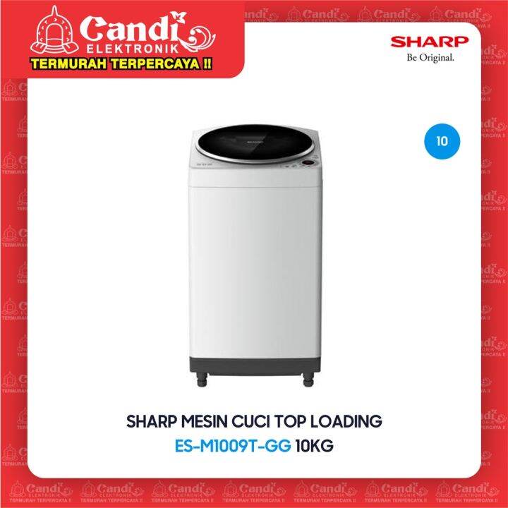 SHARP MESIN CUCI TOP LOADING ES-M1009T-GG 10KG | Lazada Indonesia
