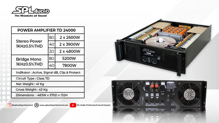 SPL Audio Power Amplifier TD24000 | Lazada Indonesia