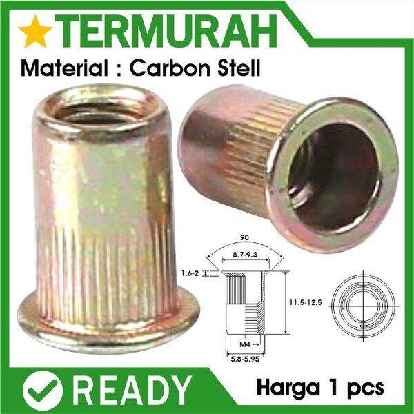 M4 Mur Rivet Nut Rivnut Kuning Besi Carbon Steel Nutsert Tanam insert | Lazada Indonesia