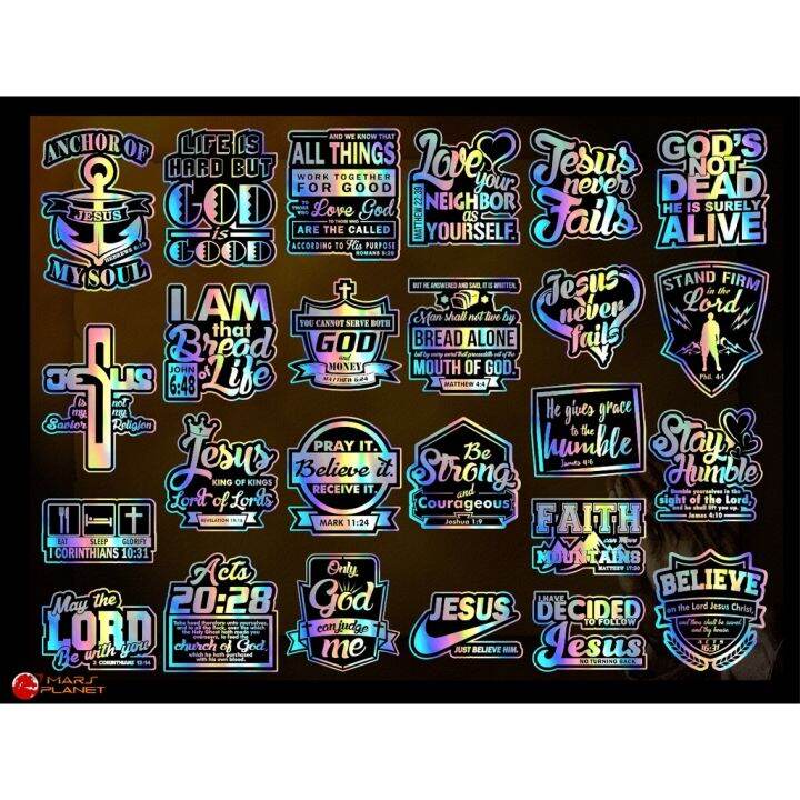 Bible Verse Sticker Religious Hologram Decal For Car Motorcycle Anywhre
