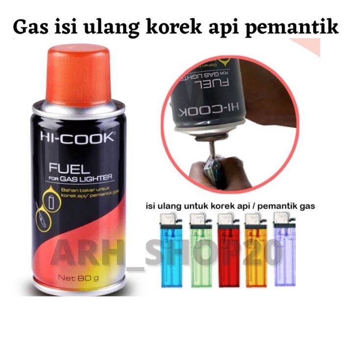 GAS ISI ULANG REFILL KOREK API PEMANTIK LIGHTER MINI HI-COOK 80 GRAM ...