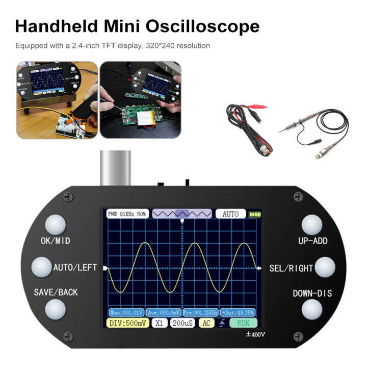 EG【Ready Stock 】Handheld Mini Oscilloscope 500KHz Bandwidth 2.5MHz ...