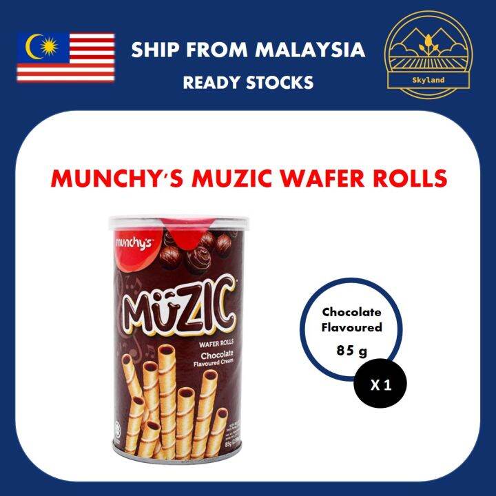 Munchy's 85G Muzic Wafer Rolls - Chocolate Flavoured Cream | Lazada