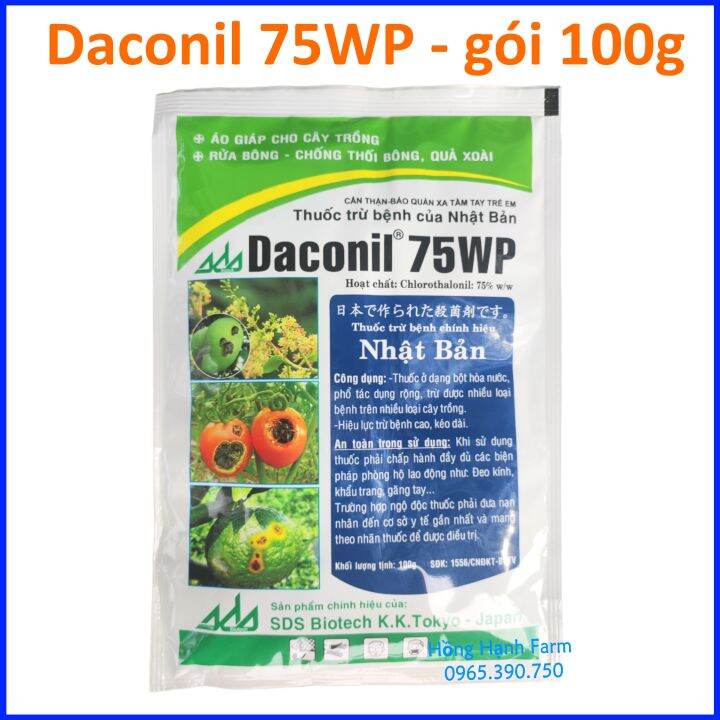 Daconil 75WP Gói 100g, THUỐC TRỪ BỆNH NHẬT BẢN, phòng trị thán thư ...
