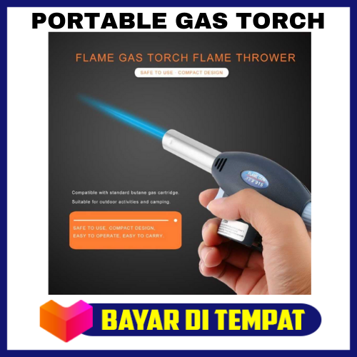 Portable Gas Torch Butane Flame Gun Non Inverter / Kepala Gas Pembakar Kaleng Touch Portable ...