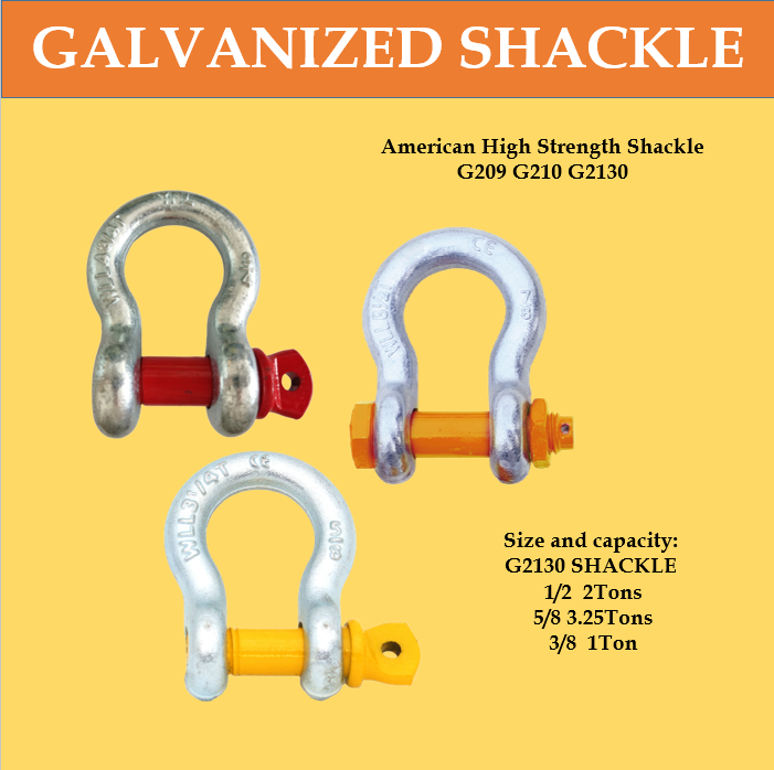 Twin Industrial 1T, 2T 3.25T Shackle Galvanized Anchor Shackles Carbon ...