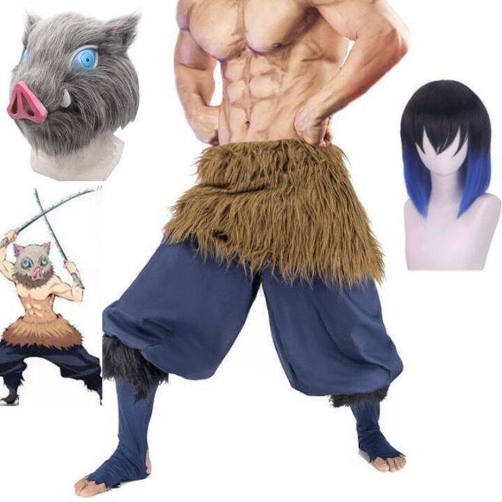Anime Hashibira Inosuke Cosplay Costume Demon Slayer Kimetsu No Yaiba ...
