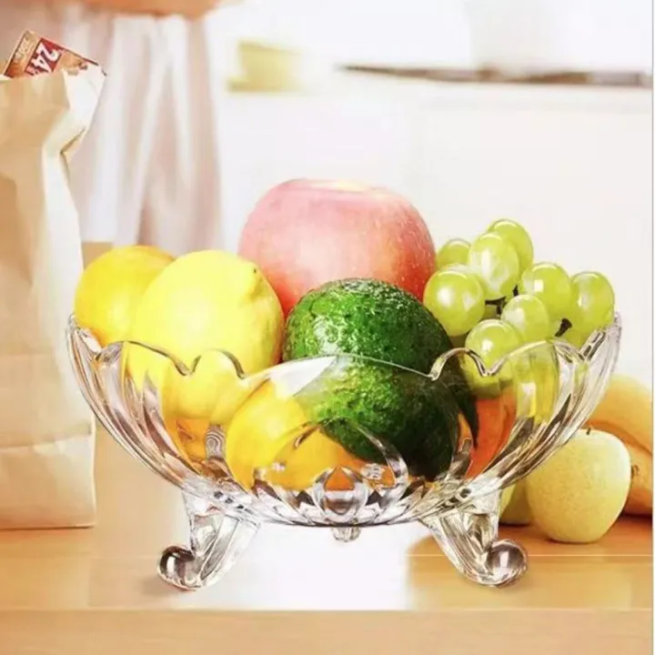 CLEAR GLASS BOWL001 - 23cm Transparent Bowl Glass Fruit Dish Tray ...