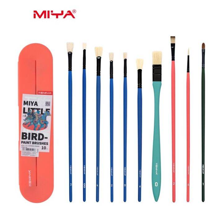 HIMI MIYA ชุดแปรงชุดพู่กันศิลปิน10ชิ้นสีน้ำมันอะคริลิก Himi Gouache ภาพ ...
