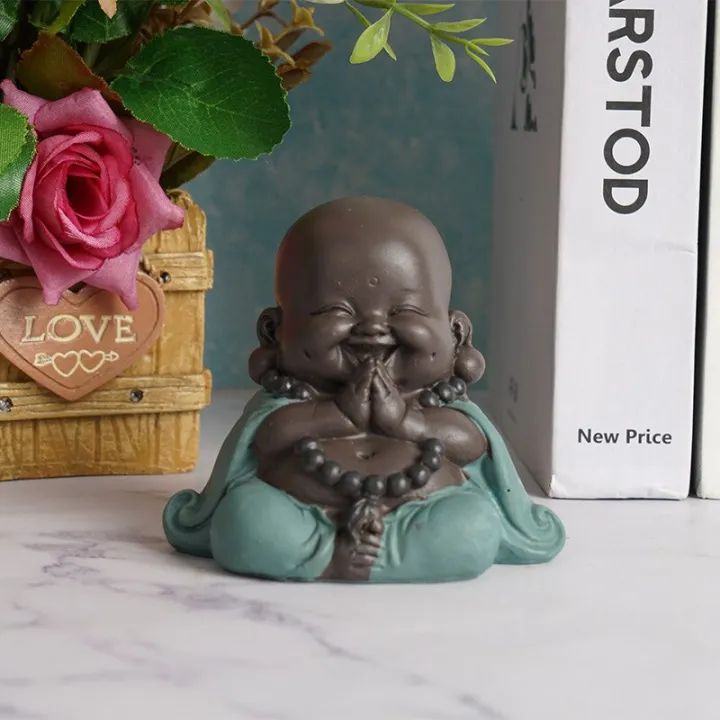 Buddha Statue,Laughing Buddha Smiling Little Buddha Ceramic Buda Statue ...