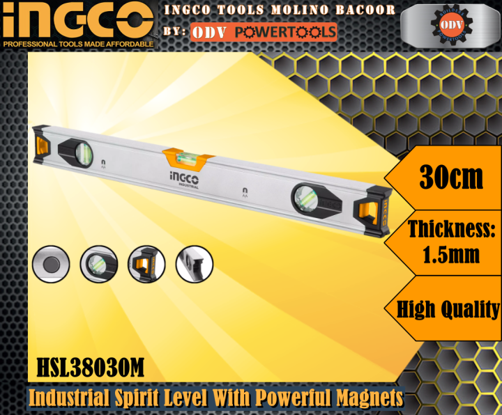 Ingco Industrial Spirit Level With Powerful Magnets 30cm HSL38030M ...