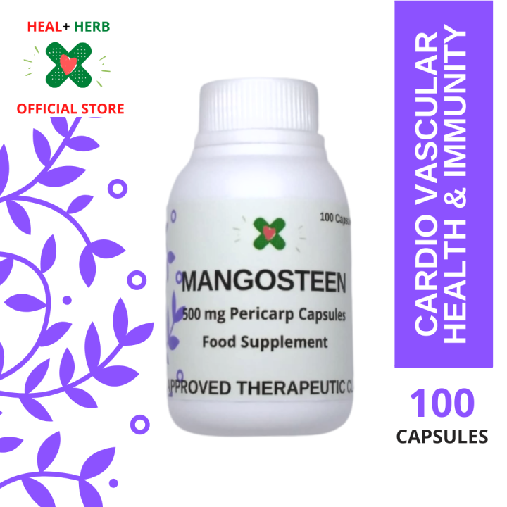 MANGOSTEEN HERBAL FOOD SUPPLEMENT 100 CAPSULES 500mg, Xanthone, Blood Sugar Control and Slimming ...