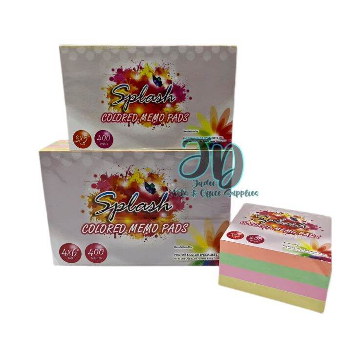 Splash Colored Memo Pad [3x3 | 3x5 | 4x6] | Lazada PH