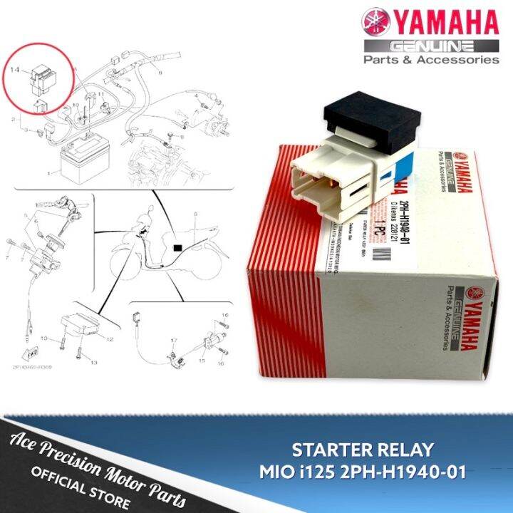 STARTER RELAY MIO i125/AEROX V1 2PH-H1940-01 YAMAHA GENUINE | Lazada PH