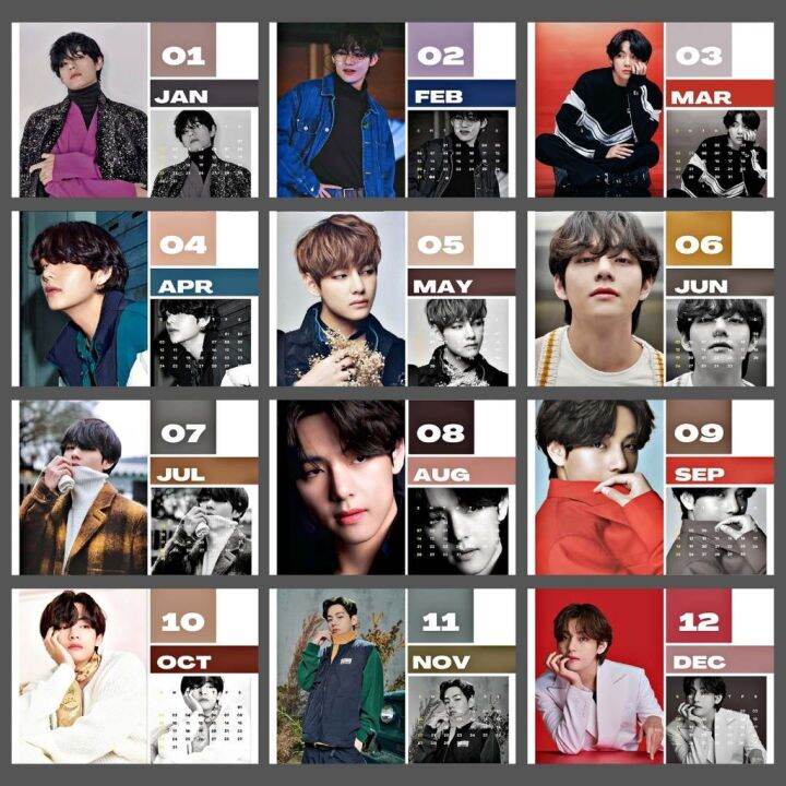 BTS TAEHYUNG | BTS V 2022 Calendar | Unofficial FanMerch | KIM TAEHYUNG ...