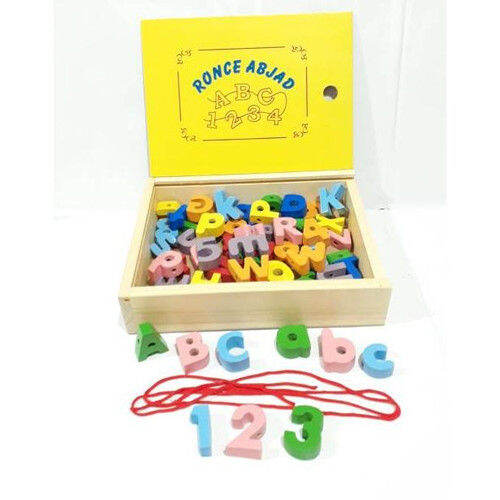 GMB Mainan Anak Ronce Huruf Angka / Lacing Beads Alphabets / Meronce ...