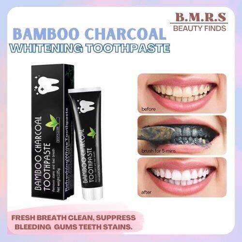 Bamboo Charcoal Teeth Whitening Black Toothpaste Whitener Tooth Paste ...