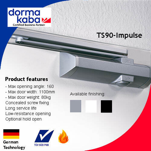 Dormakaba TS90 Impulse Slider Arm Exposed Closer for Wood Door dorma | Lazada Singapore