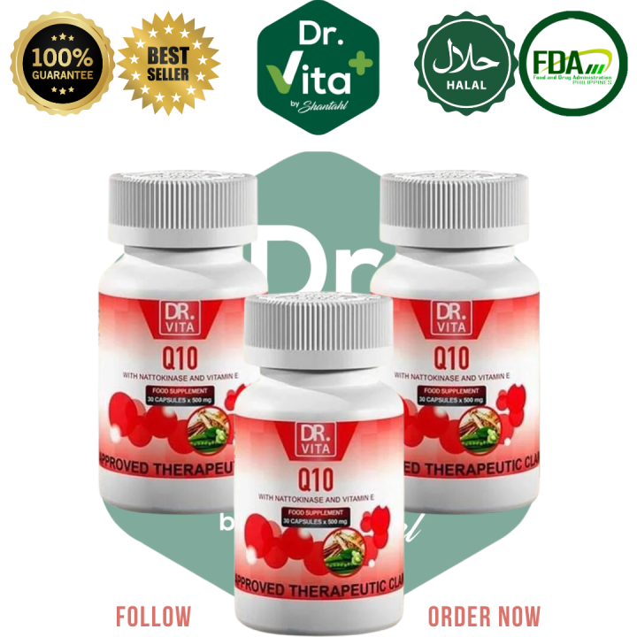 Dr. Vita Q10 For Heart with Nattokinase and Vitamin E 500mg x 30 capsules COD ...