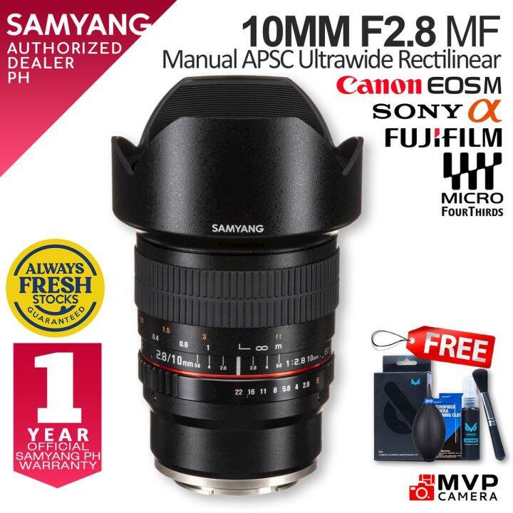 [OFFICIAL PH] Samyang 10mm f/2.8 ED AS NCS CS MANUAL MF Lens for Mirrorless MVP CAMERA | Lazada PH