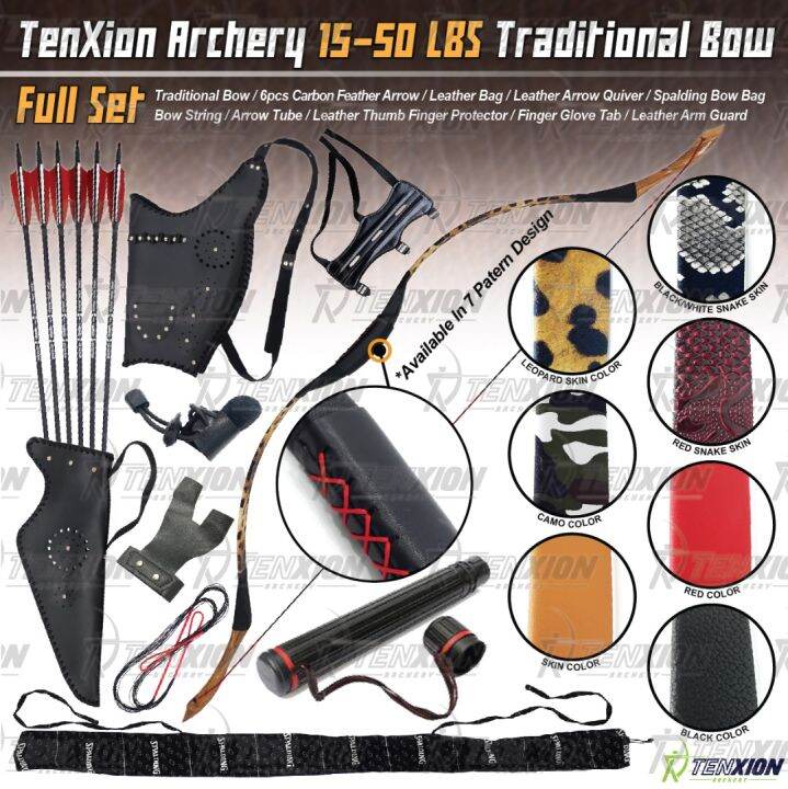 TenXion Archery Traditional Bow Full Kit 2 Busur Tradisi Anak Panah ...