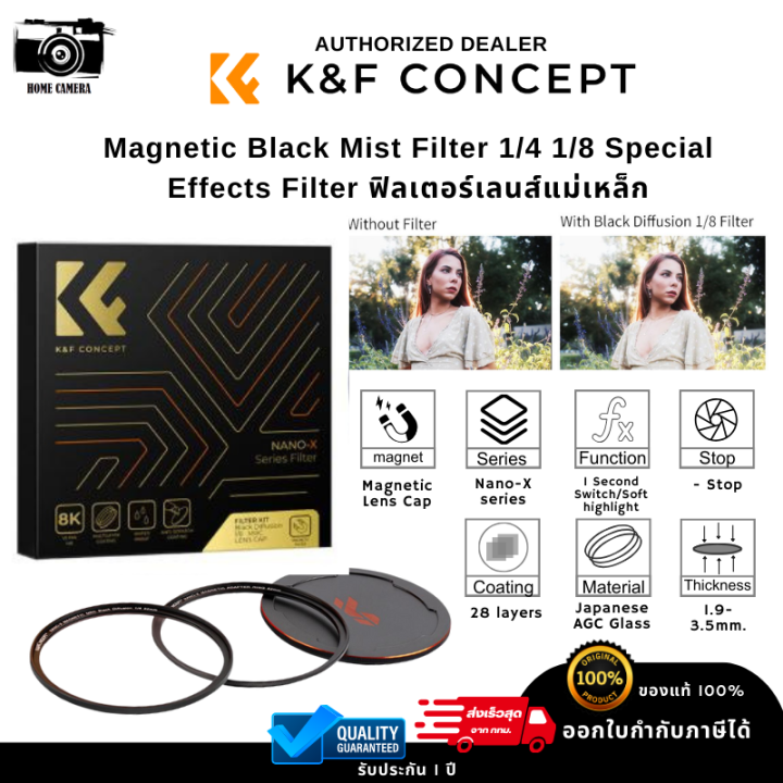 K&F Magnetic Black Mist Filter 1/4 1/8 Special Effects Filter ฟิลเตอร์เลนส์แม่เหล็ก ถอดใส่ง่าย ...