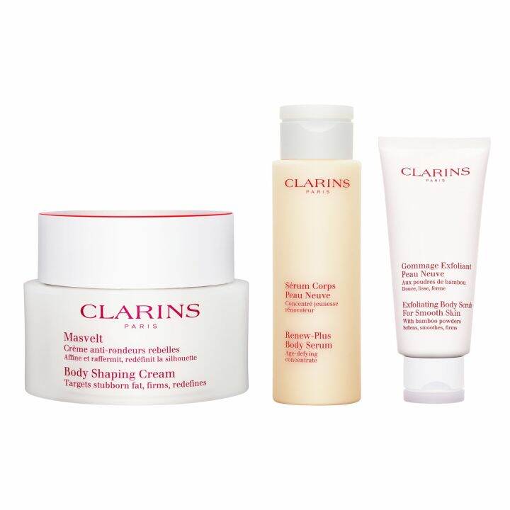 Clarins Renew-Plus Body Serum + Smoothing Body Scrub + Body Shaping ...