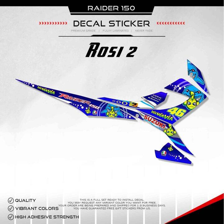 Suzuki Raider 150 Decals - ( Fully Laminated - Gloss Vinyl high grade ...