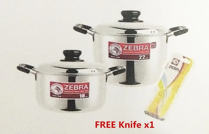 Thailand Zebra (100% Original) 4Pcs Cookware Set W/Knife Rooster II ...