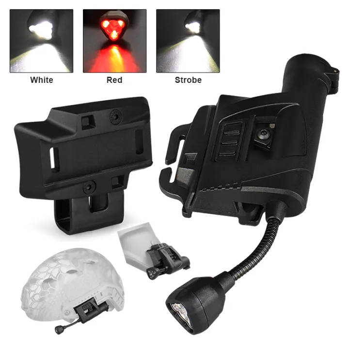 TD01ยุทธวิธีไฟฉาย LED สีแดงและสีขาวสำหรับ MICH หมวกกันน็อคหรือเสื้อกั๊ก ...