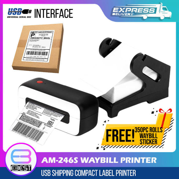 [NEW] AM-246S Waybill Printer USB Compact Shipping Label Printer with ...