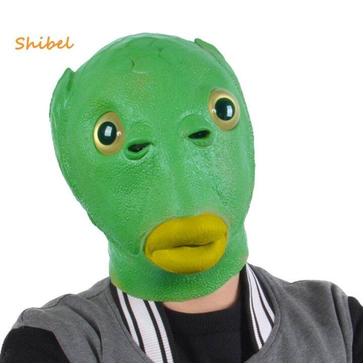 Shibel ผู้ใหญ่ ซิลิโคน สีเขียว หัวปลา หมวก ปาร์ตี้ คอสเพลย์ เครื่องแต่ง ...