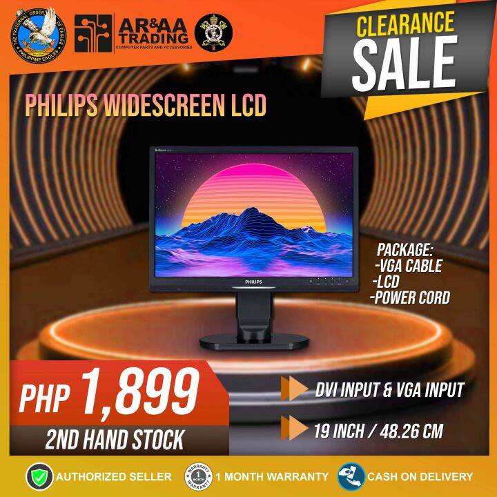 LCD 19 inches WIDESCREEN Philips 190B1 Black | Lazada PH