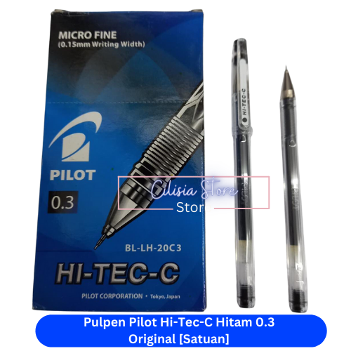 Pulpen Pilot Hi-Tec Hitam 0.3 Original Hitek Hitec Satuan | Lazada Indonesia