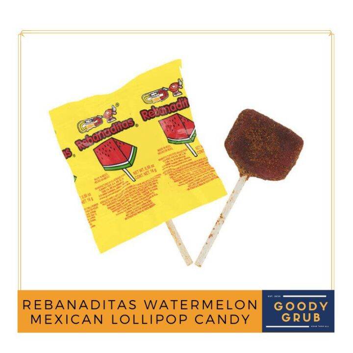 Rebanaditas Watermelon covered with Spicy Chili Powder Lollipop Mexican ...