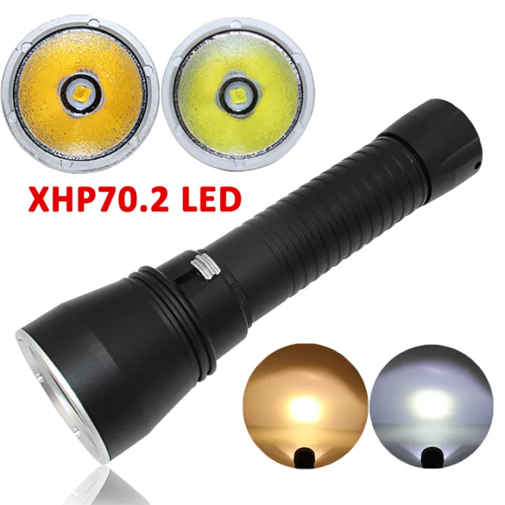 XHP70.2 LED ดำน้ำไฟฉายกันน้ำไฟฉาย32650แบตเตอรี่ Xhp70 2ชิปใต้น้ำดำน้ำไฟ ...