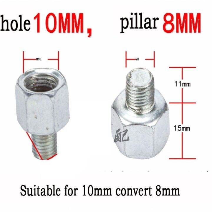 Motorcycle Side Mirror Adapter Bolts Screw Metal Yamaha and 8mm pole or ...
