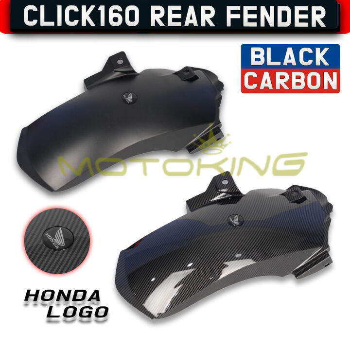 HONDA Click 160 Tire Hugger Rear Fender With HONDA LOGO Emblem Carbon ...