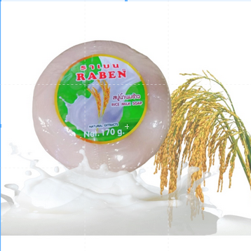 สินค้าพร้อมส่ง RABEN RICE MILK SOAPราเบน สบู่ สูตรน้ำนมข้าว 170 กรัม ...