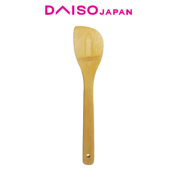 Daiso Soot Bamboo Cooking Spatula (Round Shape, 30cm) | Lazada PH