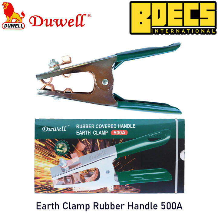 Duwell Earth Clamp 500amp Rubber Covered Handle Red Copper Heavy Duty I ...