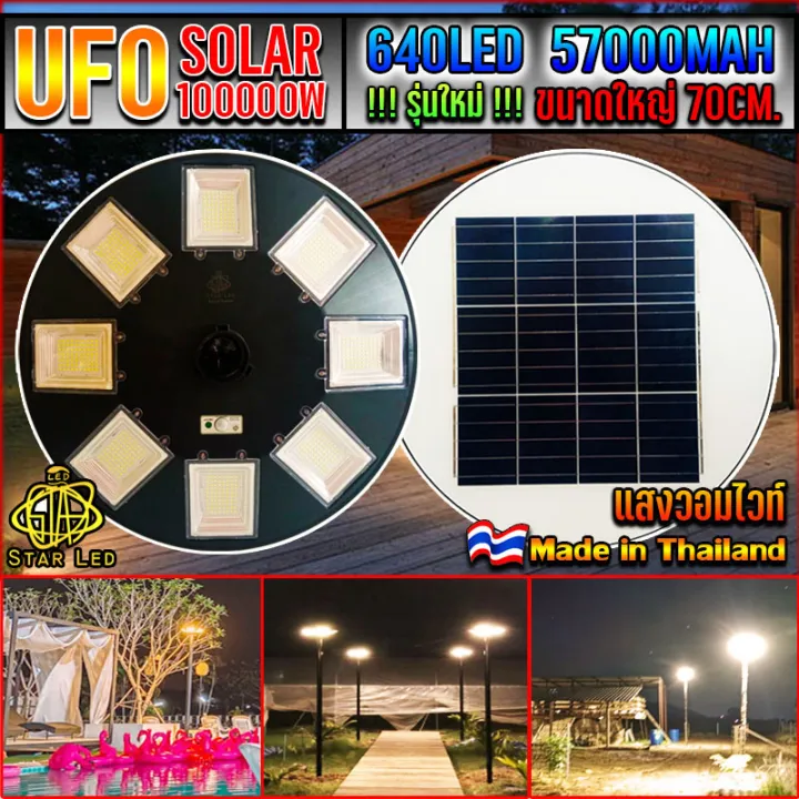 ไฟโซล่าเซลล์UFO UFO-100,000W-WW แสงวอมไวท์ ไฟถนนขนาดใหญ่70CM. Solar Light100,000W ไฟถนนยูเอฟโอ ...