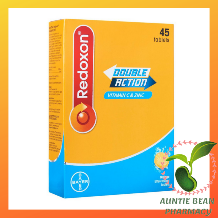 Redoxon Double Action Vitamin C & Zinc Effervescent Tablets 45's | Lazada