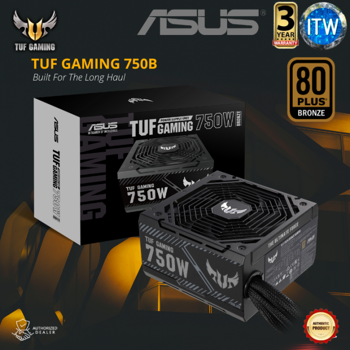 TUF Gaming 750W Bronze PSU POWER SUPPLY UNIT 750WATTS 80 BRONZE NON MODULAR TUF-GAMING-750B ...