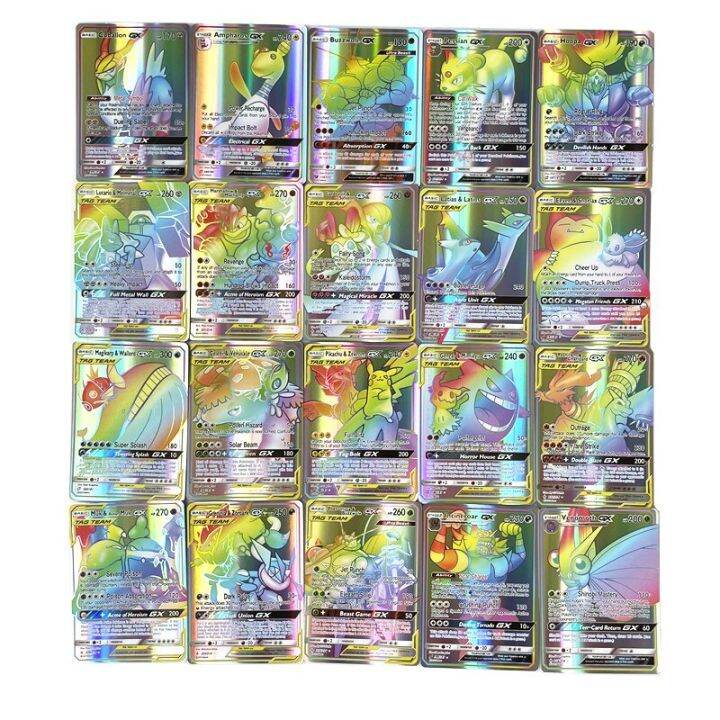 New Pokemon Cards English Rainbow Card TAG TEAM GX EX MEGA Shining ...