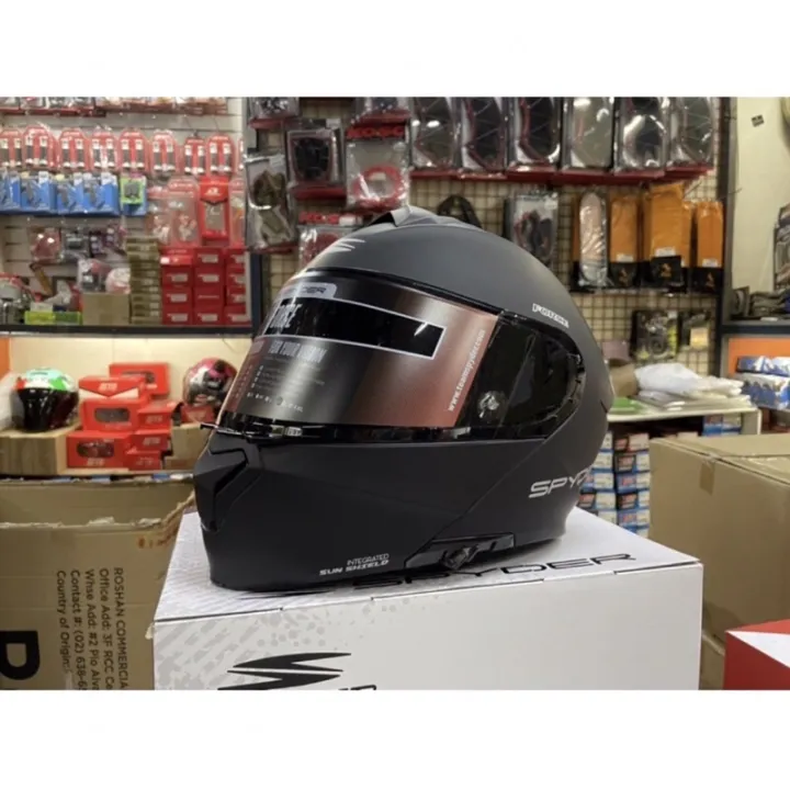 durable Spyder Force Modular Dual Visor Helmet- FREE Extra s (Matt bk ...