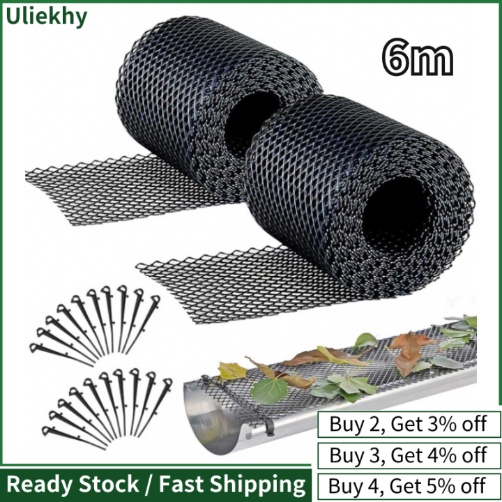 Uliekhy【Ready Stock】2Pcs Plastic Gutter Guard 15*600cm Roof Gutter ...